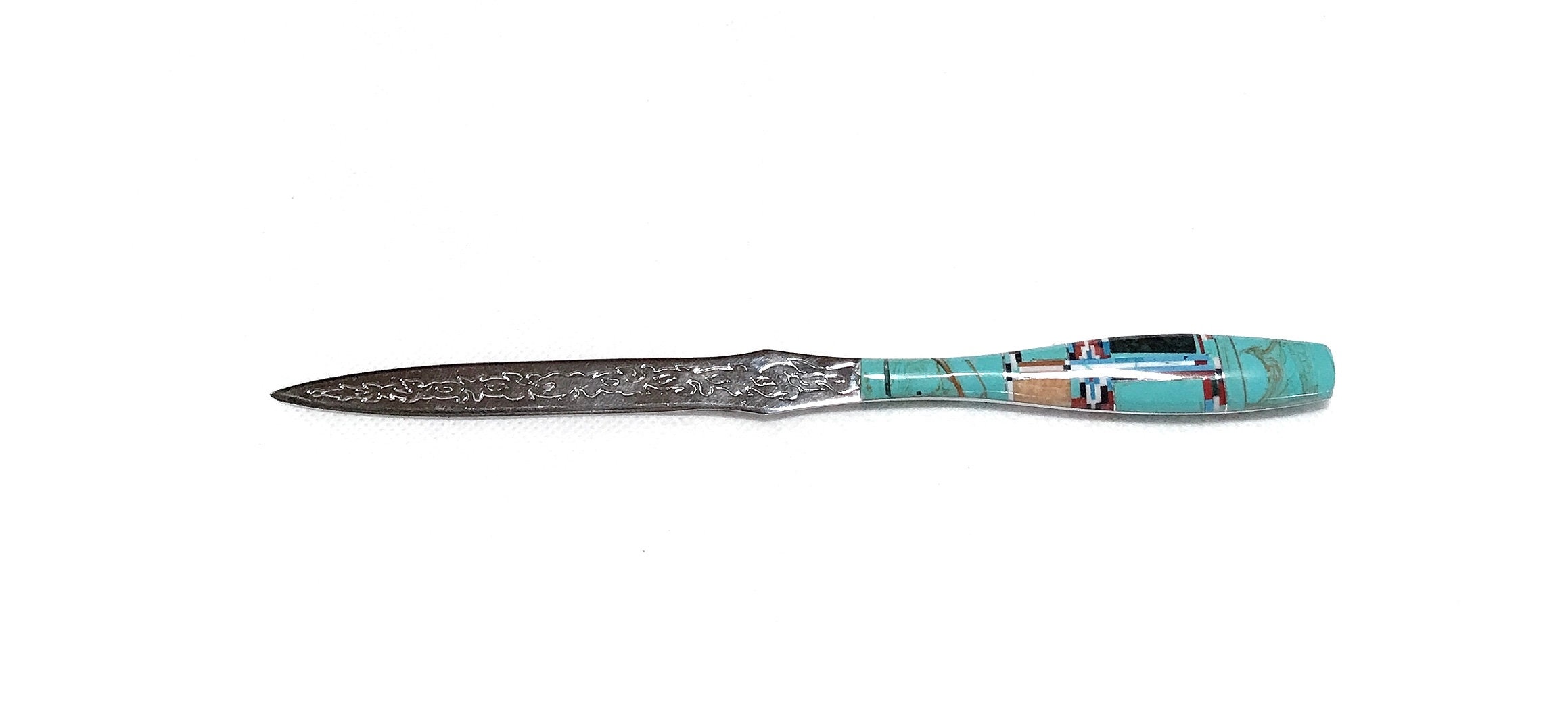 Turquoise Inlay Double Sided Letter Opener Multicolor Inlay - Etsy
