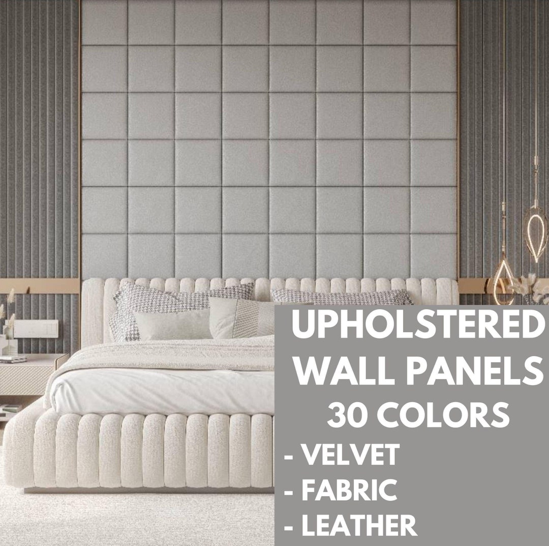 CUSTOMIZED WALL HEADBOARD Leather Wall Panel 12"x12" Bedroom Background ...