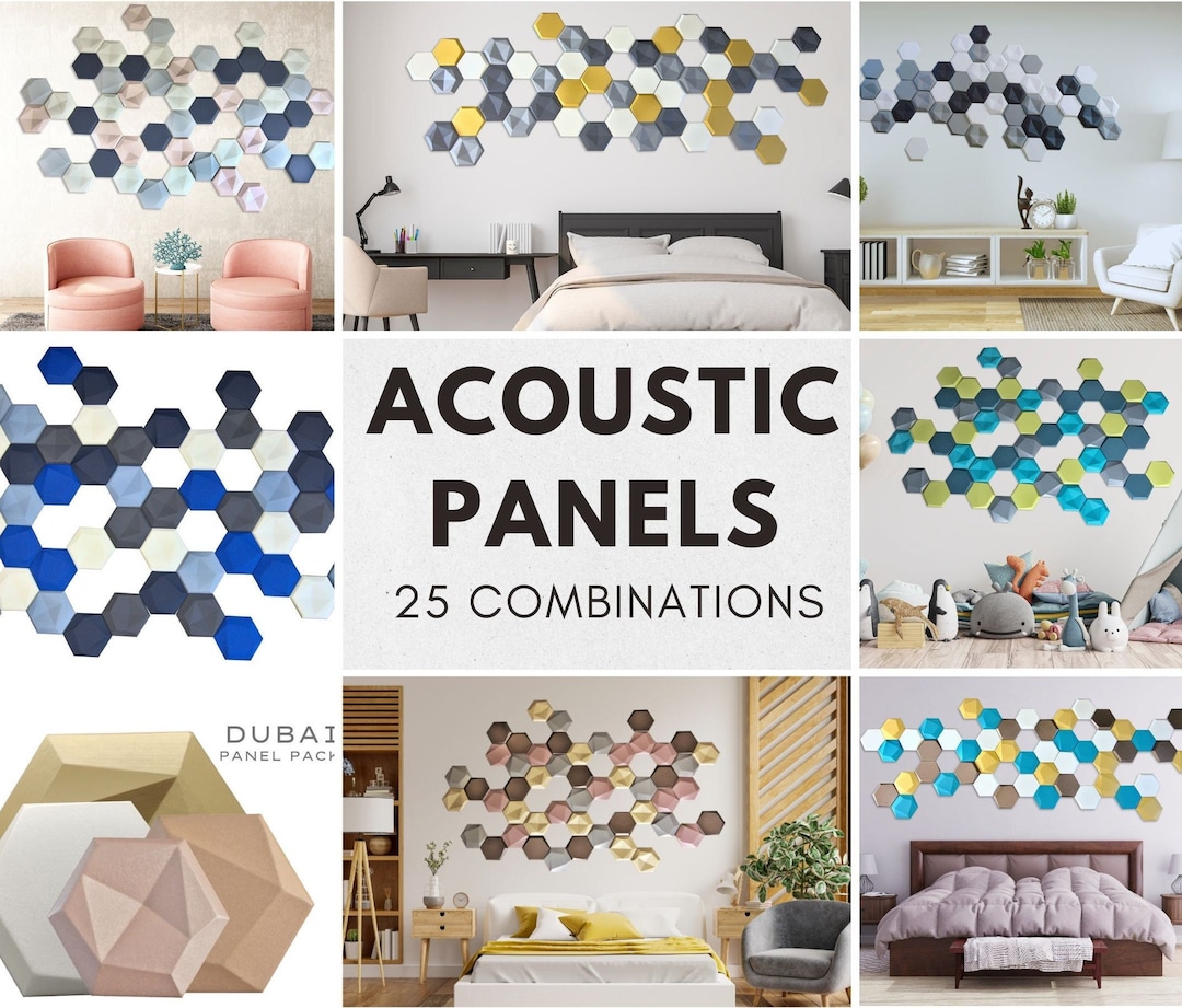 Decorative Soundproofing Panel PACK 50 TILES Nordic Boho Colors ...