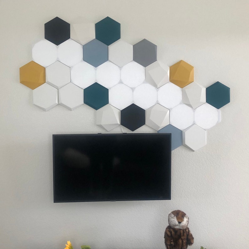 HEXA NANOLEAF COMPLEMENT Hexagonal Acoustic Foam Tile Mix With Nanoleaf ...