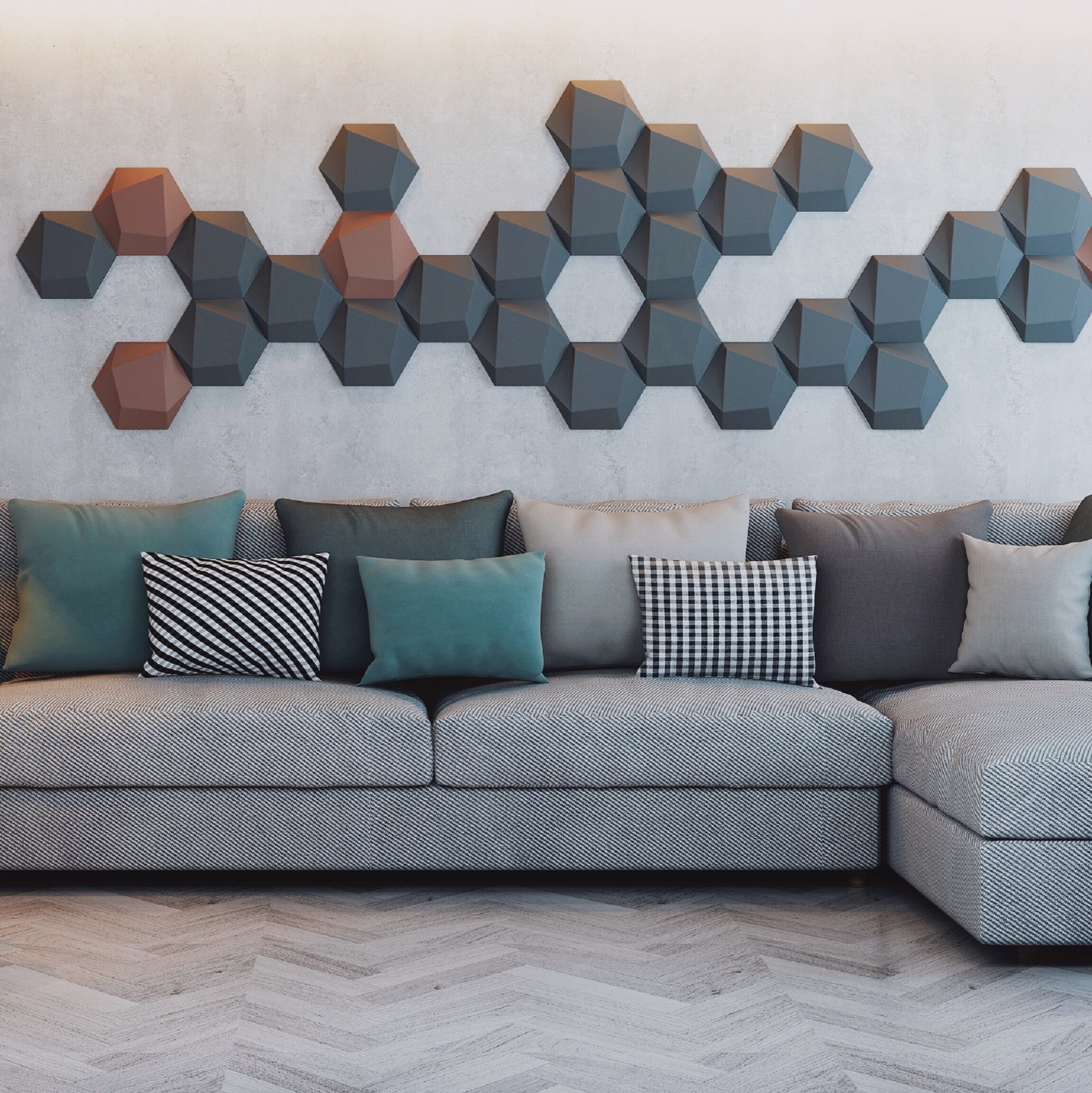 CUSTOMIZABLE WALL Panel Large Hexagon 9"x8" Custom Wall Art ...