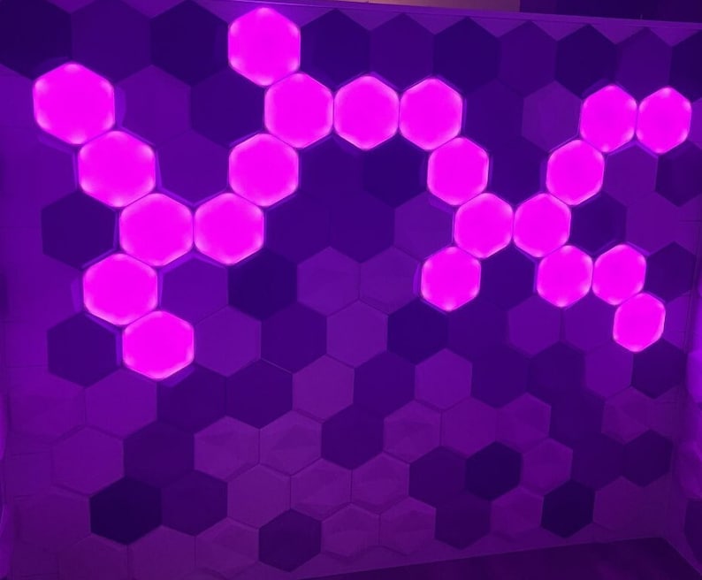 HEXA NANOLEAF COMPLEMENT Hexagonal Acoustic Foam Tile Mix With Nanoleaf ...