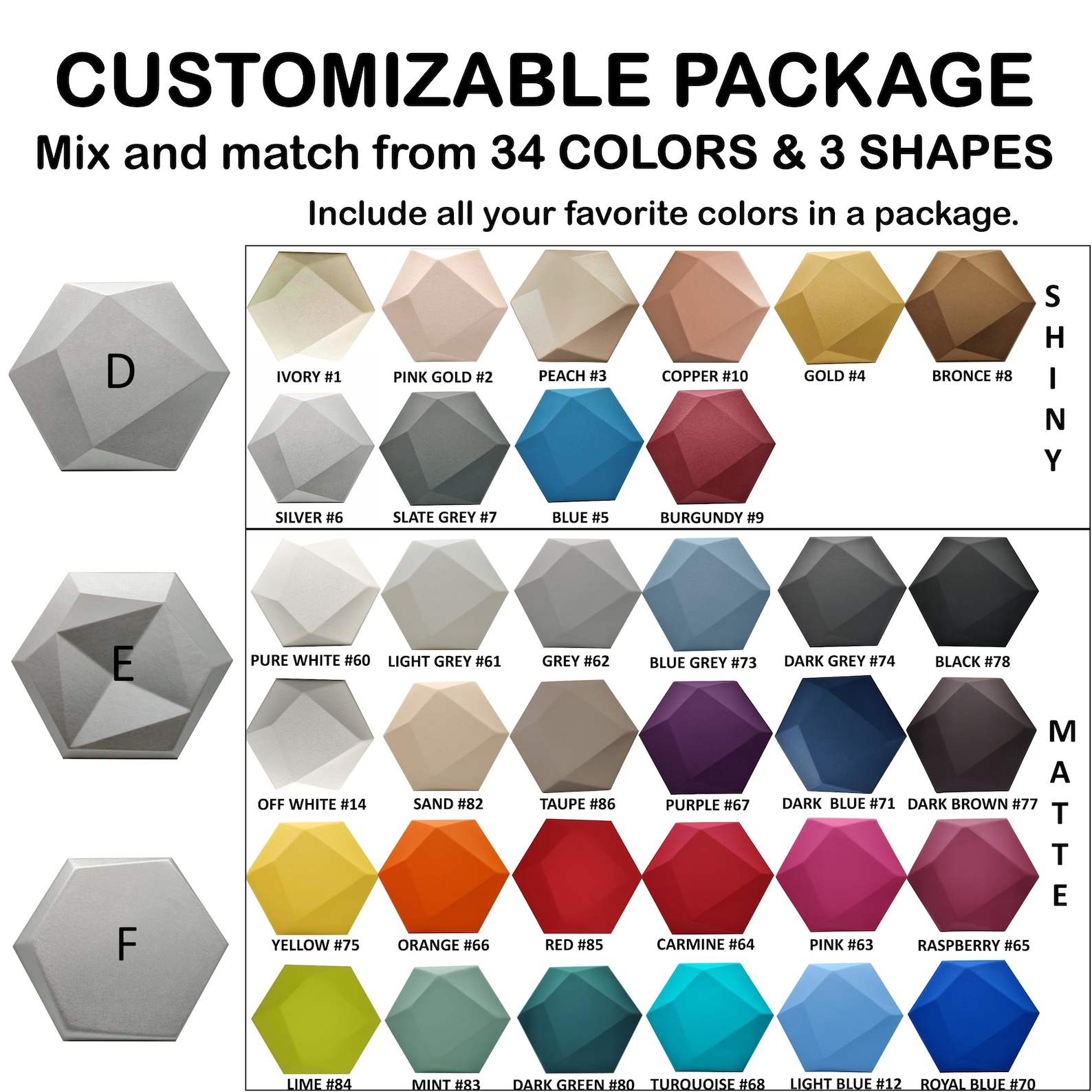DECORATIVE AESTHETIC Sound Diffuser Wall Soundproofing Hexagon ...