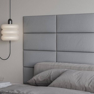 Wall Mounted Upholstered Headboard 24"x10" Rectangular Padded Panels ...