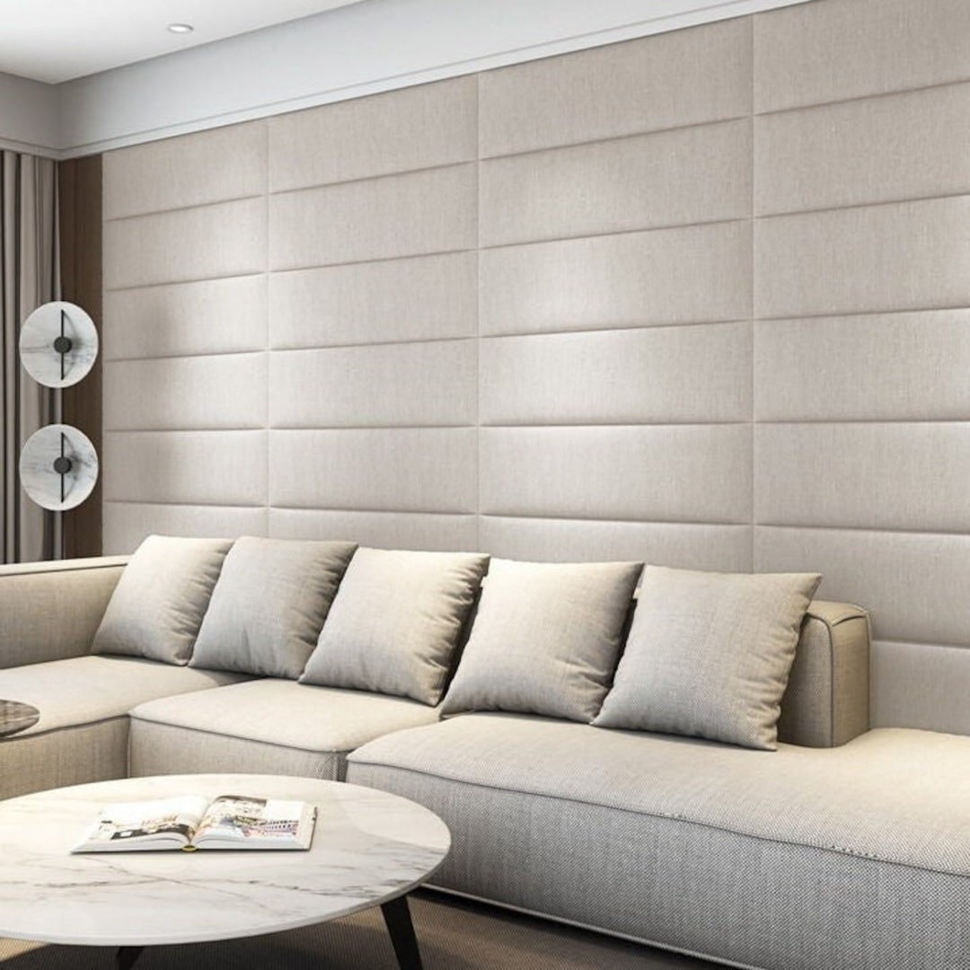 PADDED WALL TILE 24"x10" Custom Upholstery, Softwall Panel, Upholstered ...