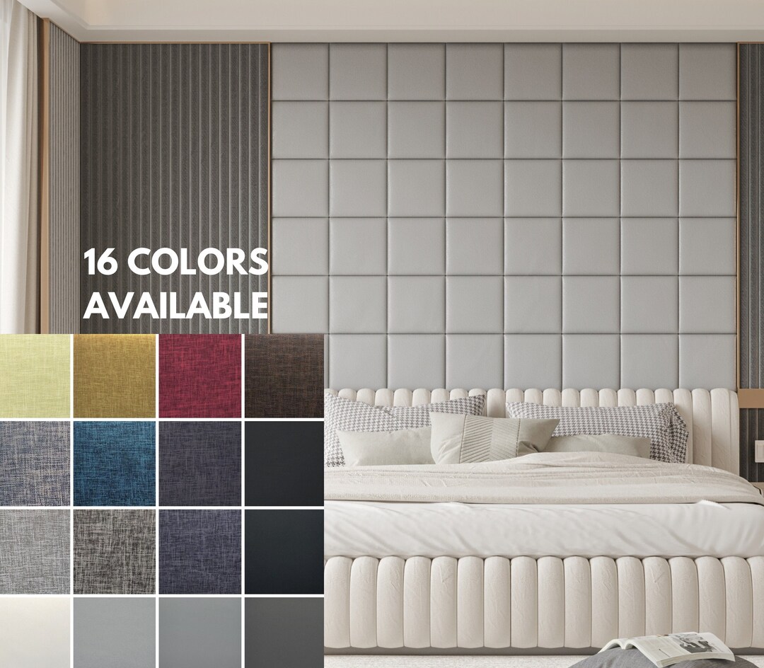 UPHOLSTERED SOFT WALL Panels Heabdboard Panel Modular Wall Cushion ...