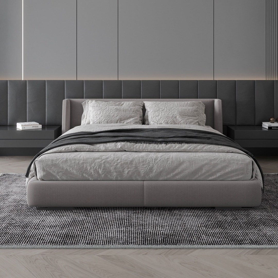 Wall Mounted Upholstered Headboard 24"x10" Rectangular Padded Panels ...