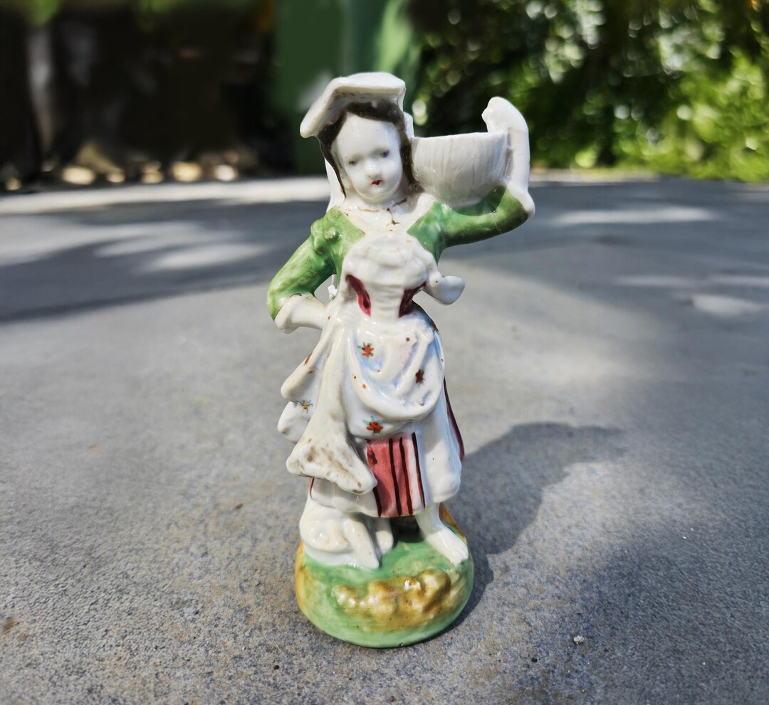 Adorable Victorian Hand-painted Ceramic Maid Holding Bowl - Etsy