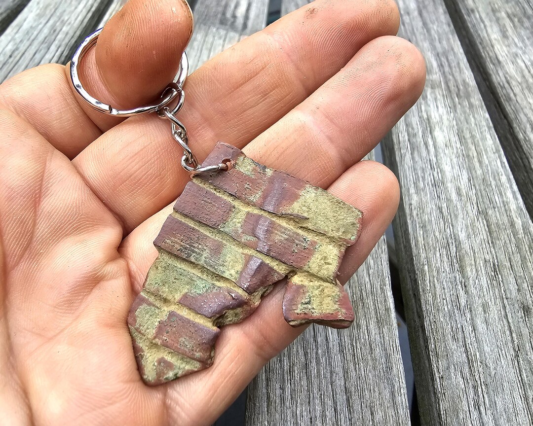 XL WW2 Bomb Shrapnel Keyring Made by Hand by Mudlover Si-finds Thames ...