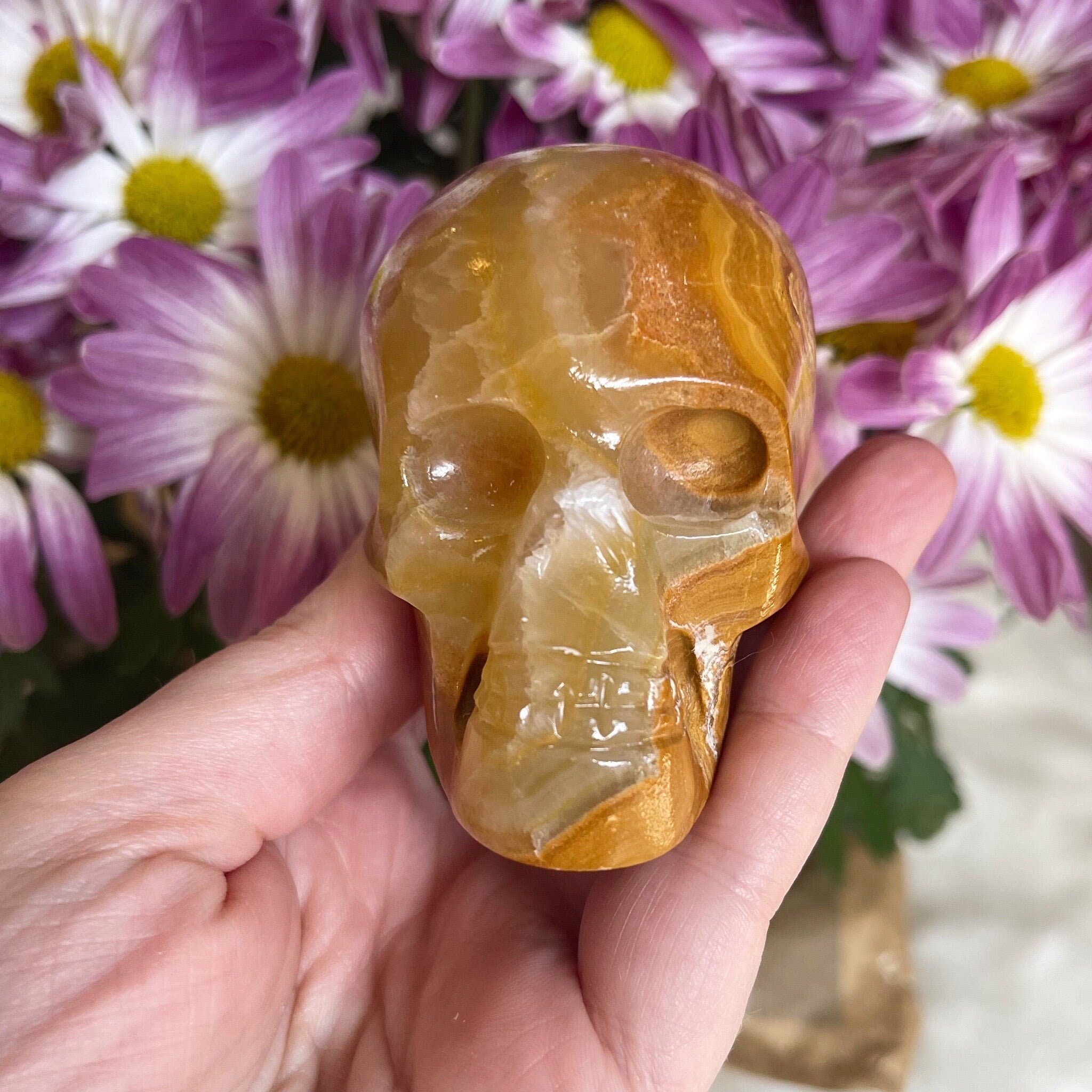 Banded Calcite Crystal Skull - Etsy