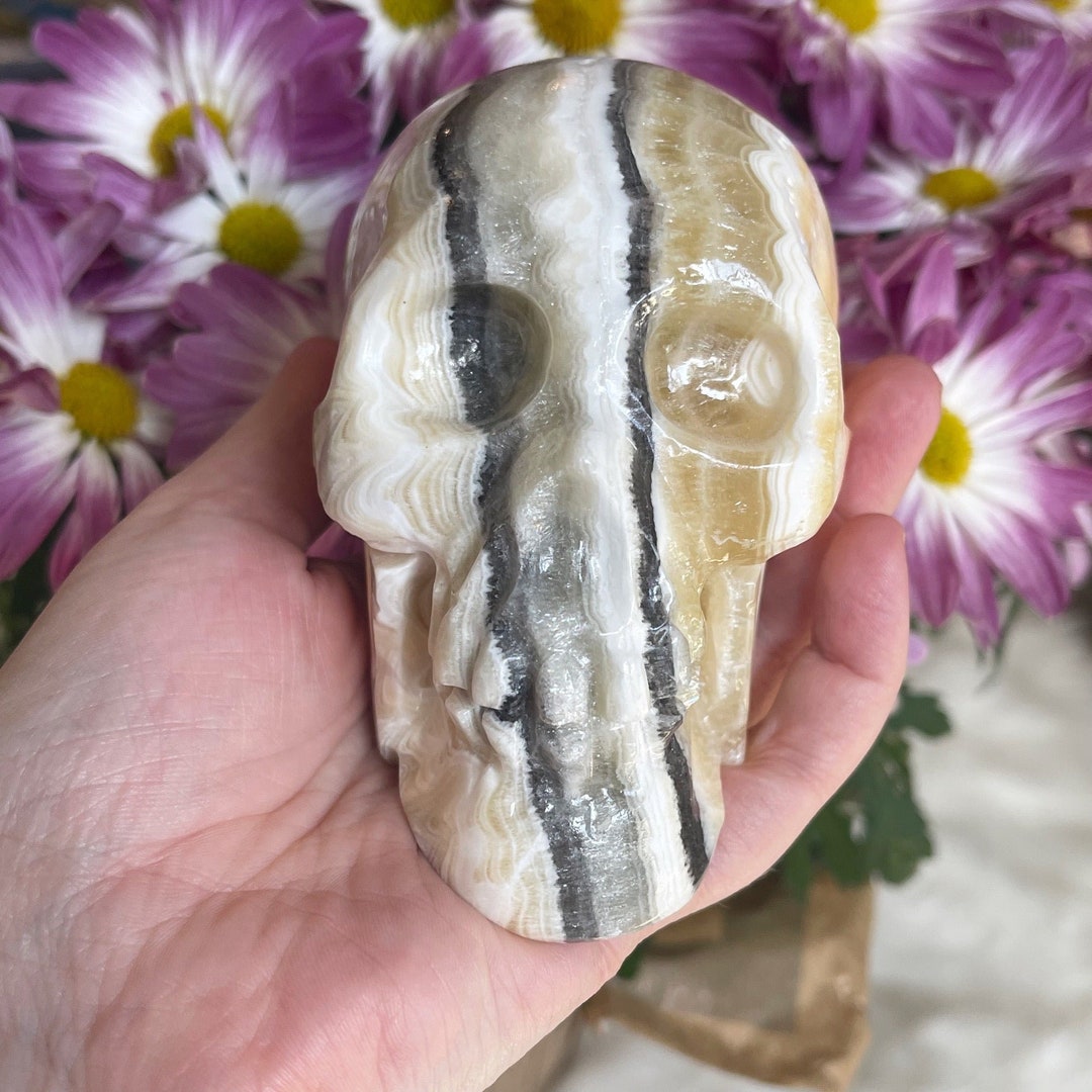 Banded Calcite Crystal Skull - Etsy