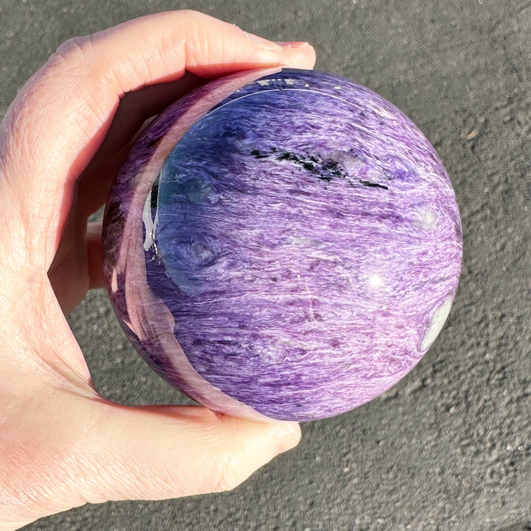 Large Charoite Crystal Sphere - Etsy