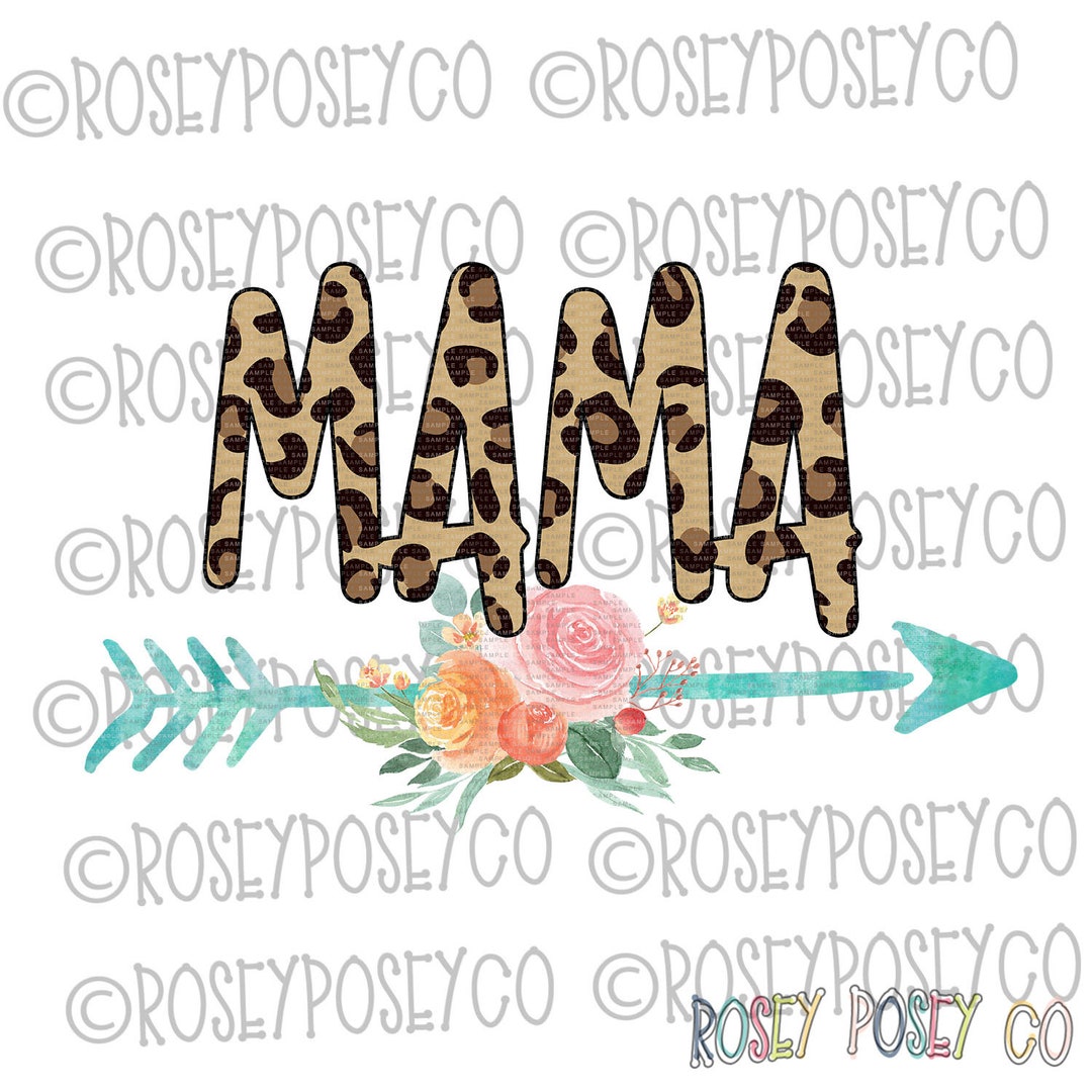 Mama Leopard Floral Arrow Sublimation Design Digital - Etsy
