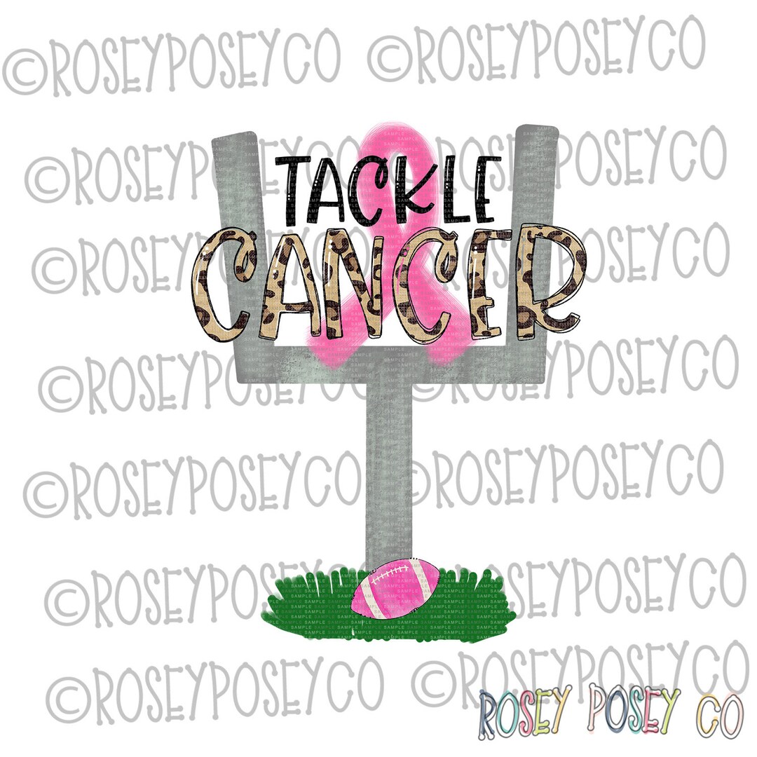 Tackle Cancer Football Breast Cancer Awareness Sublimation - Etsy