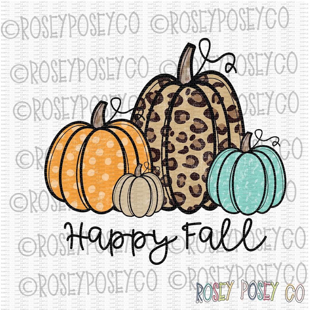 Happy Fall, Leopard Pumpkin Sublimation Design Digital Download PNG - Etsy