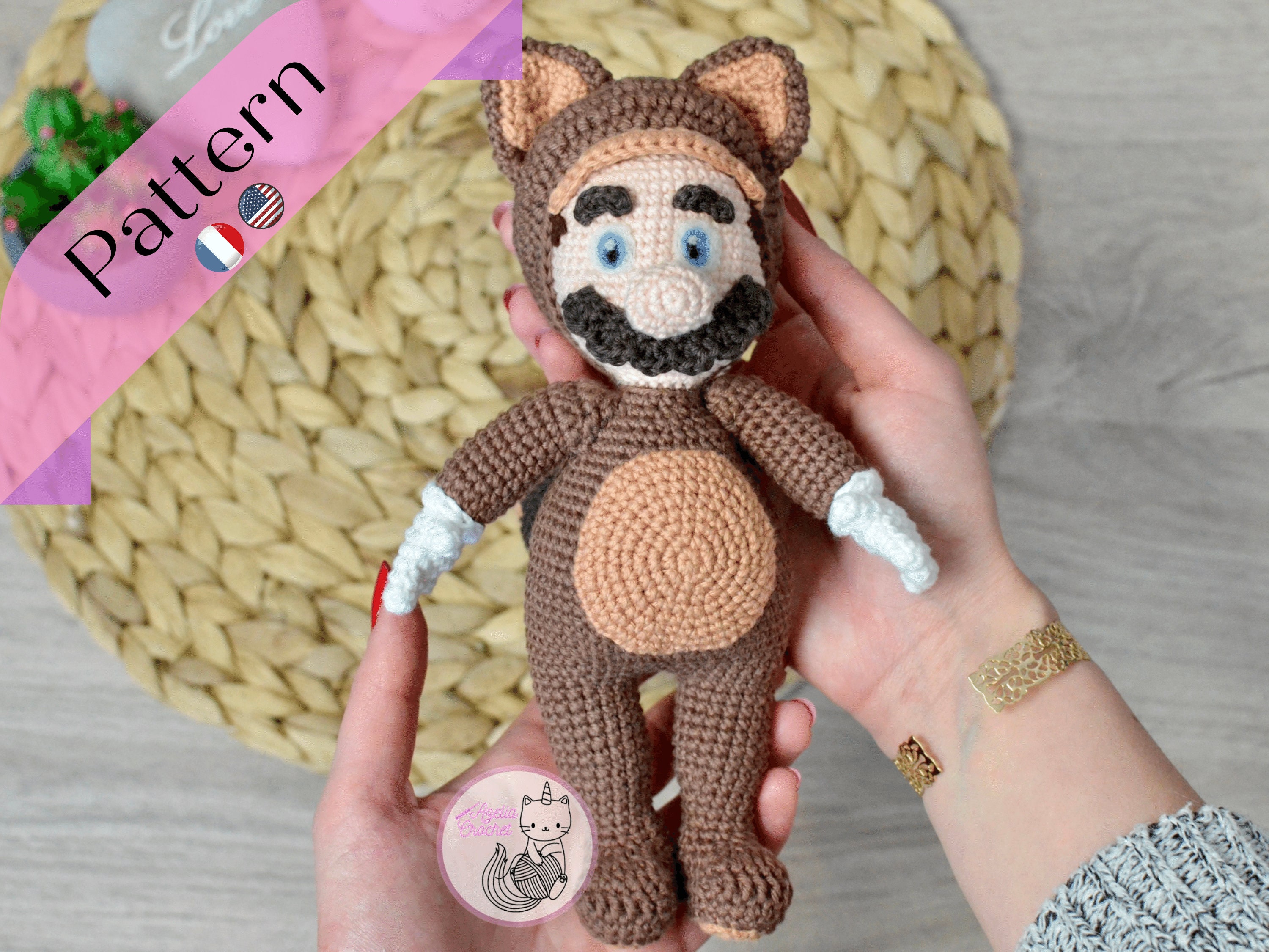 CROCHET PATTERN Mario Tanuki Amigurumi PDF file | Etsy France