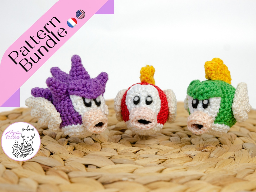 CROCHET PATTERN BUNDLE - Cheep Cheep Super Mario Bros - Deep Cheep ...