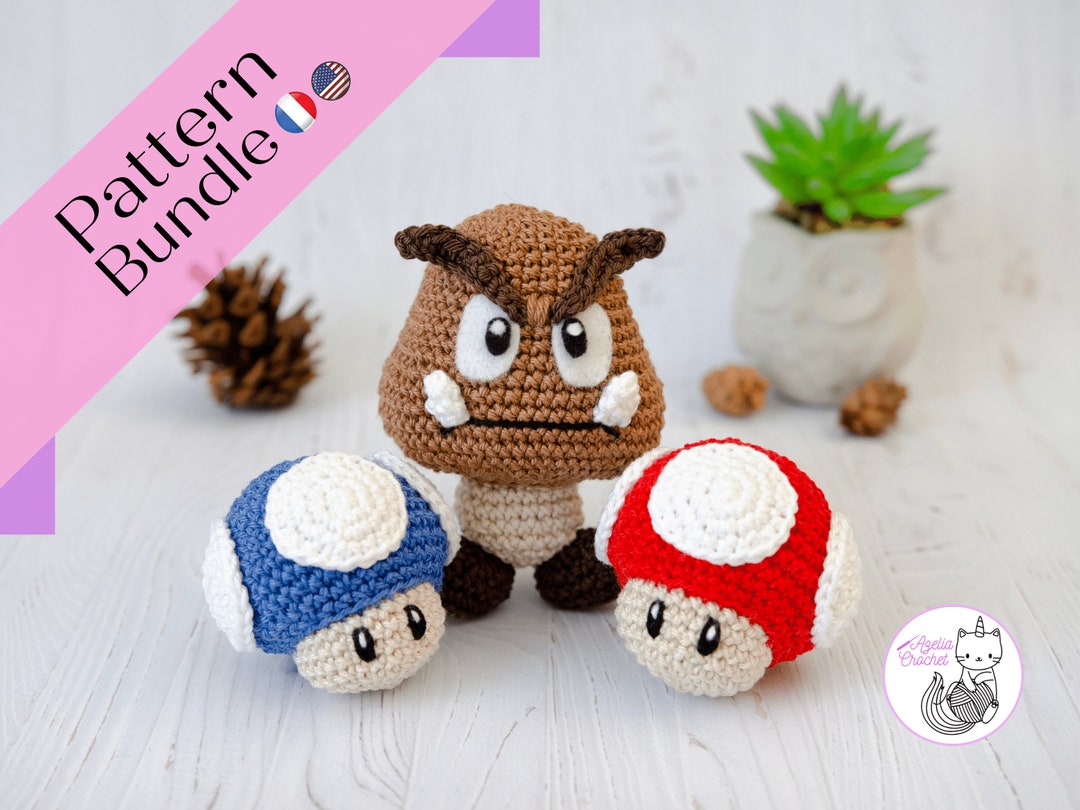 CROCHET PATTERN BUNDLE - Goomba & Mario Bros Mushrooms - Pdf File ...