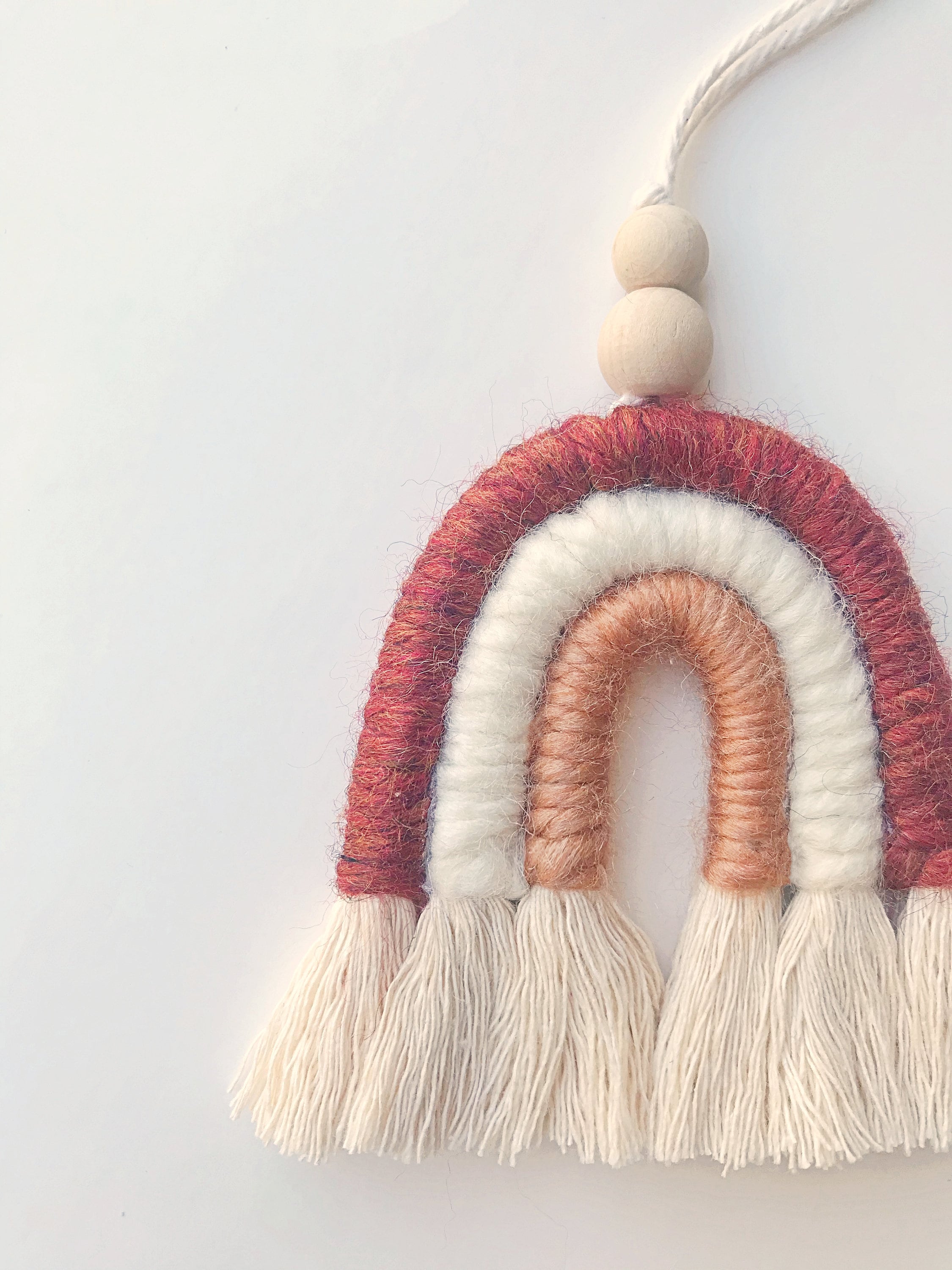 Boho Macrame Rainbow Car Charm Fall Colors - Etsy