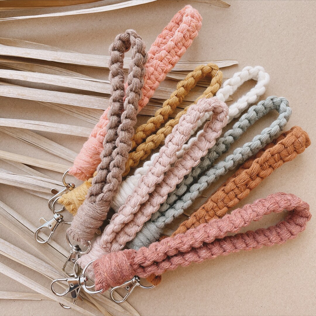 Macrame Wristlet Keychain - Etsy