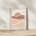 Boho Sunset Wall Art, Boho Home Decor, Pink Wall Art, Minimalist Wall ...