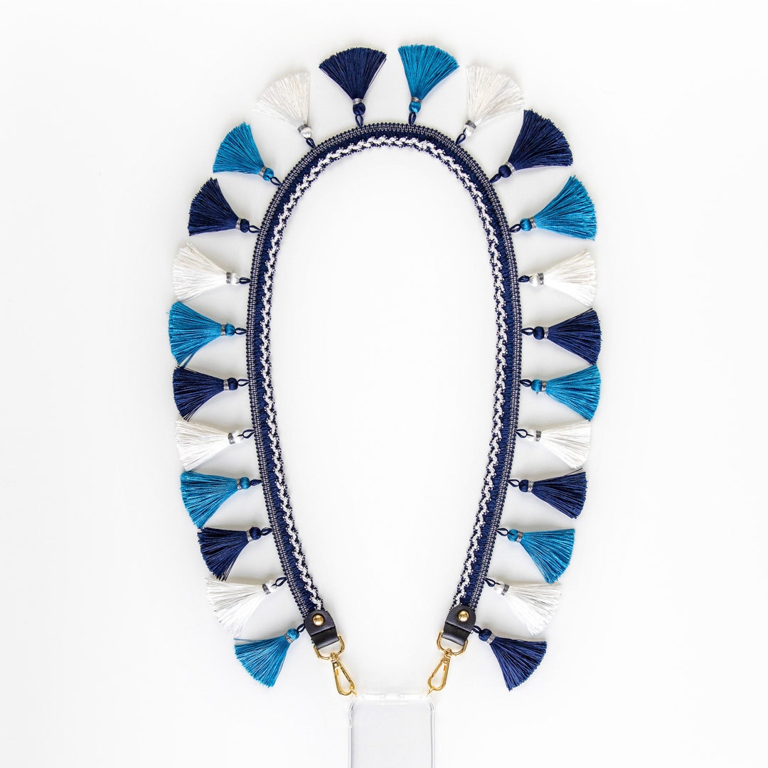 Tassels Mobile Phone Necklace, the Bohemian Style, Blue, Removable ...