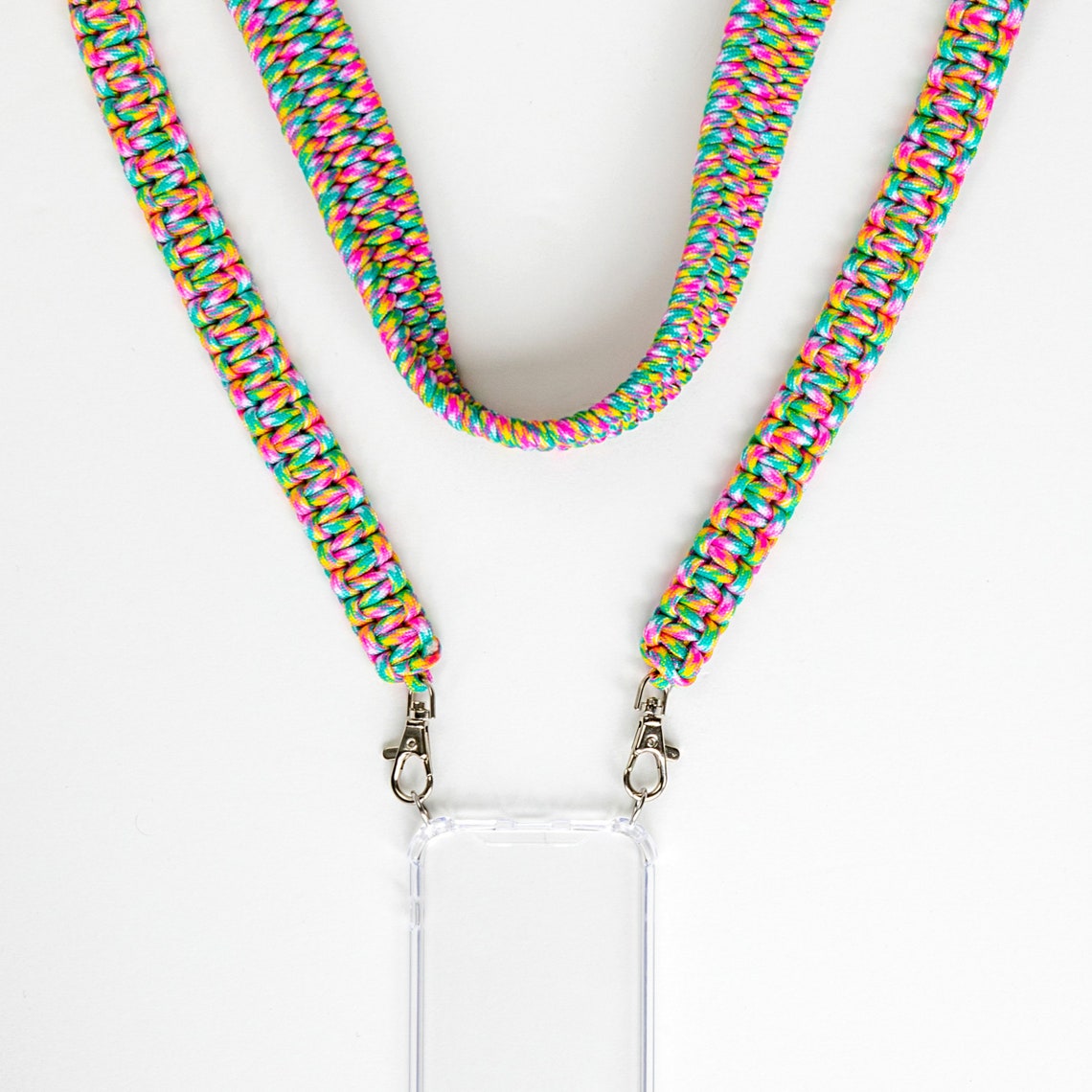 Collier de téléphone portable 'festival', rose, jaune, vert, blanc ...