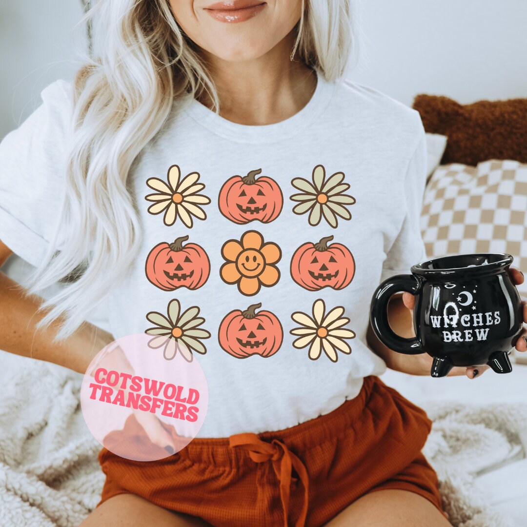 Ready to Press Retro Fall DTF Transfers Fall DTF Transfer Smiley Retro ...