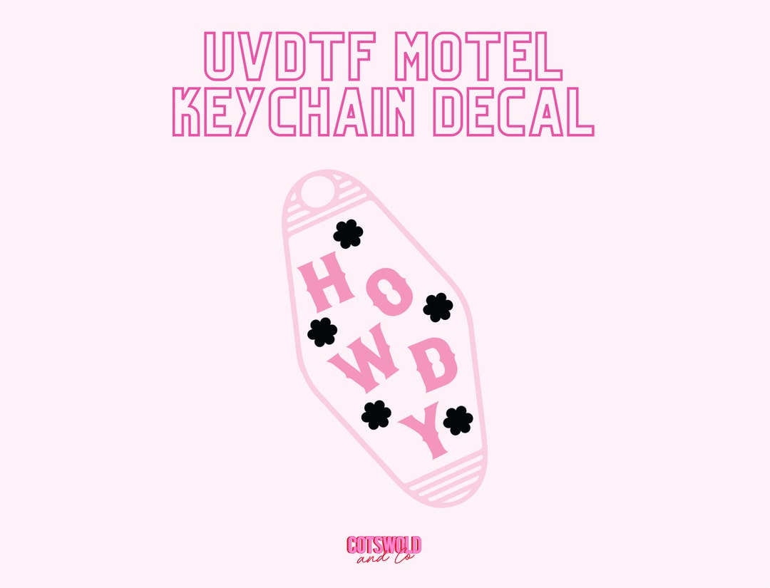 Howdy Motel Keychain UVDTF Decal UVDTF Motel Keychain Sticker, Keychain ...