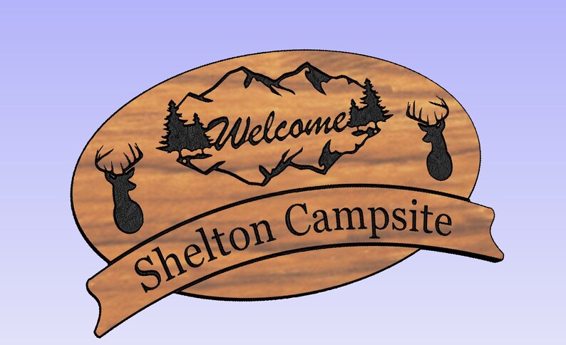 Vcarve 10.5+ Oval Campsite Sign File Customizable Includes Svg, Dxf, Ai ...
