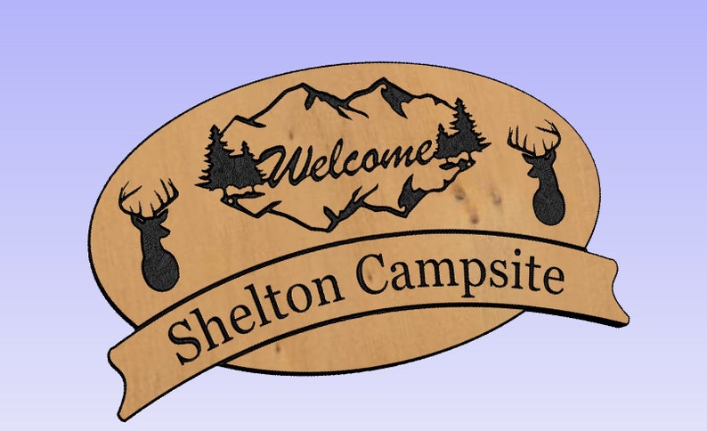 Vcarve 10.5+ Oval Campsite Sign File Customizable Includes Svg, Dxf, Ai ...