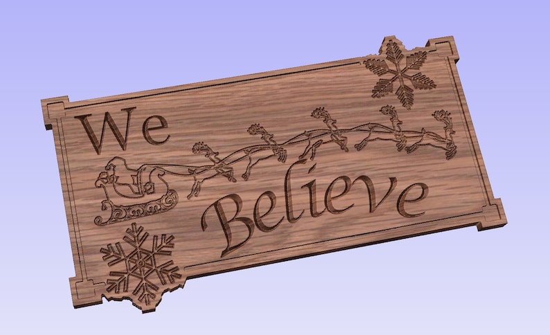 We Believe in Santa Christmas Cnc Wood Sign Ready Vcarve Pro V10.5 Crv ...