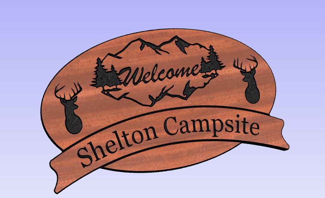 Vcarve 10.5+ Oval Campsite Sign File Customizable Includes Svg, Dxf, Ai ...