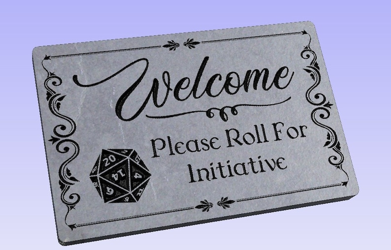 Welcome Please Roll for Initiative DND Dungons Dragons Cnc Wood Sign ...