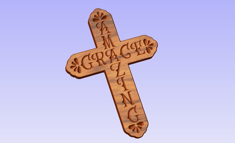 Amazing Grace Wood Cross Cnc Wood Sign Ready Vcarve Pro File With Dxf ...