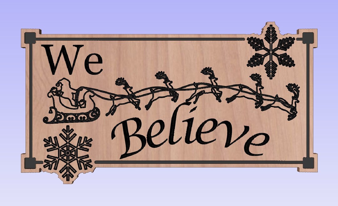 We Believe in Santa Christmas Cnc Wood Sign Ready Vcarve Pro V10.5 Crv ...