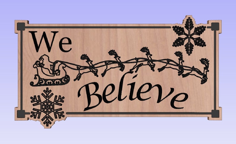 We Believe in Santa Christmas Cnc Wood Sign Ready Vcarve Pro V10.5 Crv ...