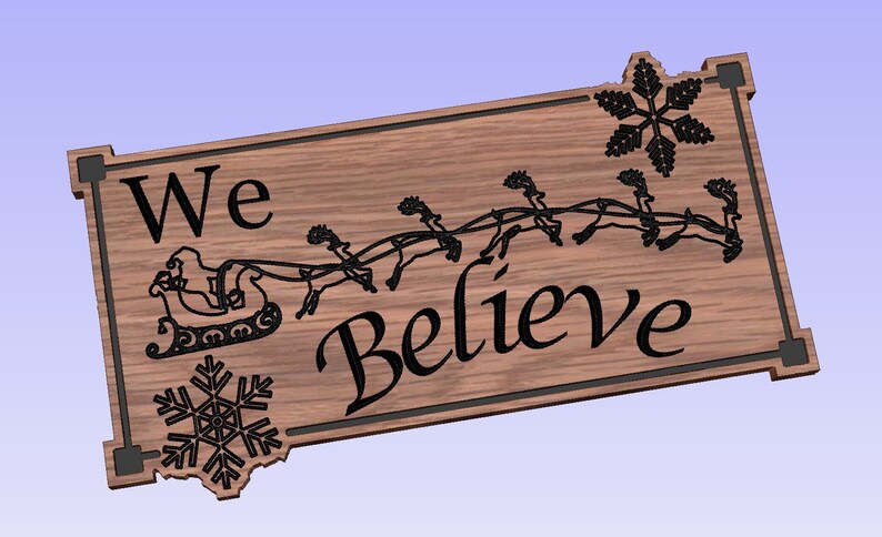 We Believe in Santa Christmas Cnc Wood Sign Ready Vcarve Pro V10.5 Crv ...