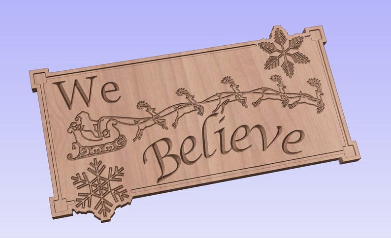 We Believe in Santa Christmas Cnc Wood Sign Ready Vcarve Pro V10.5 Crv ...