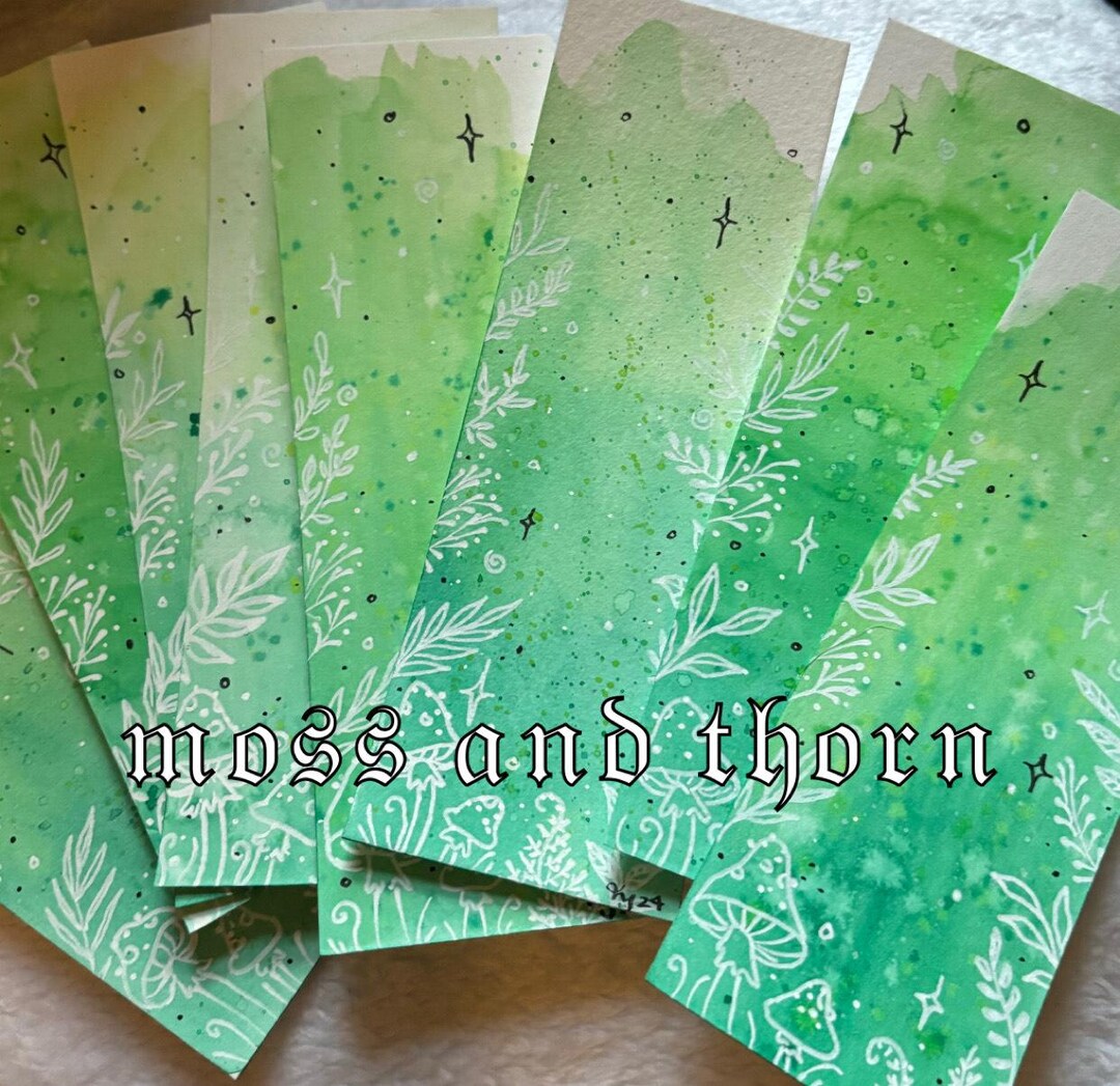 Hand-painted Watercolor Bookmarks - Green Leaves - Etsy