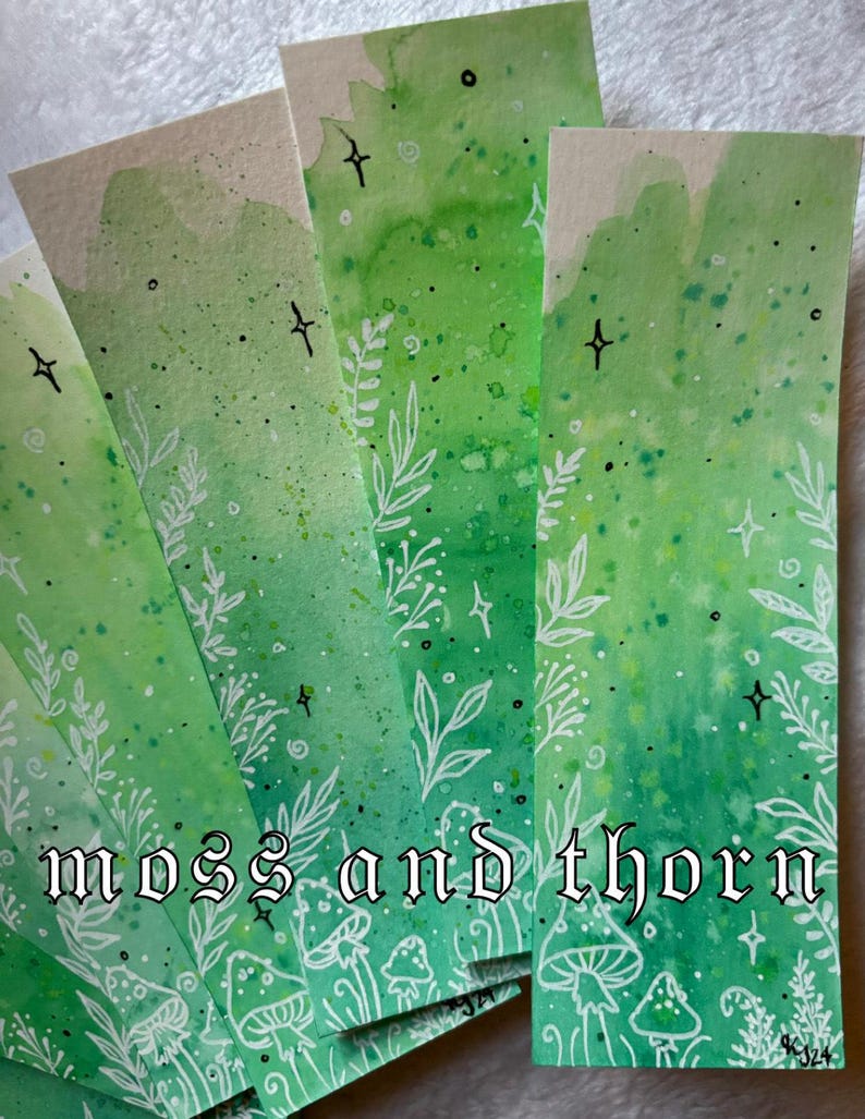Hand-painted Watercolor Bookmarks - Green Leaves - Etsy