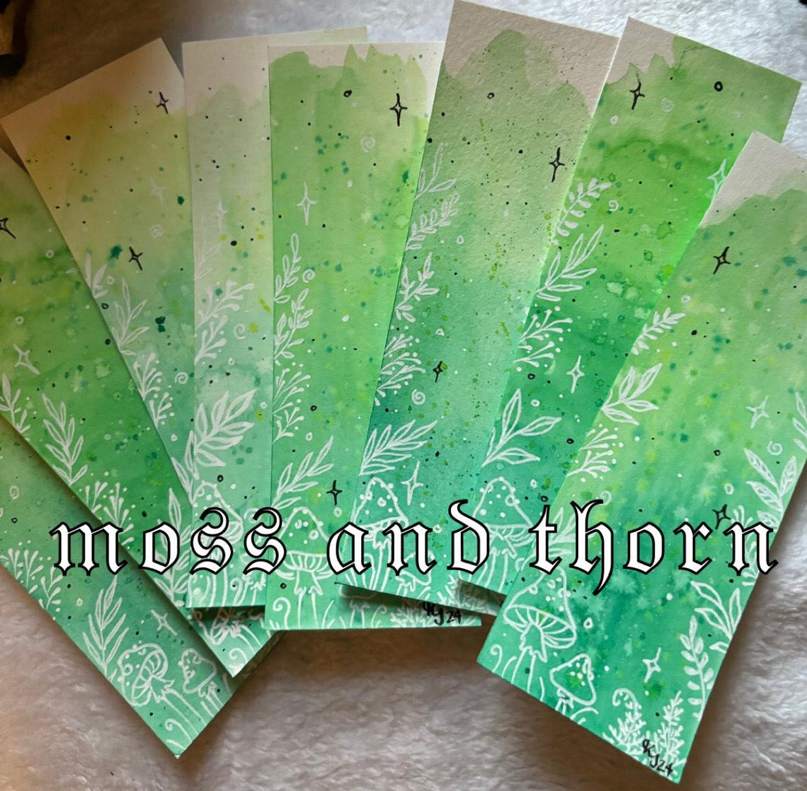Hand-painted Watercolor Bookmarks - Green Leaves - Etsy