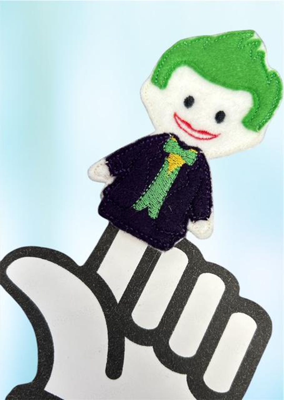 Joker Villain Embroidered Felt Finger Puppet - Etsy