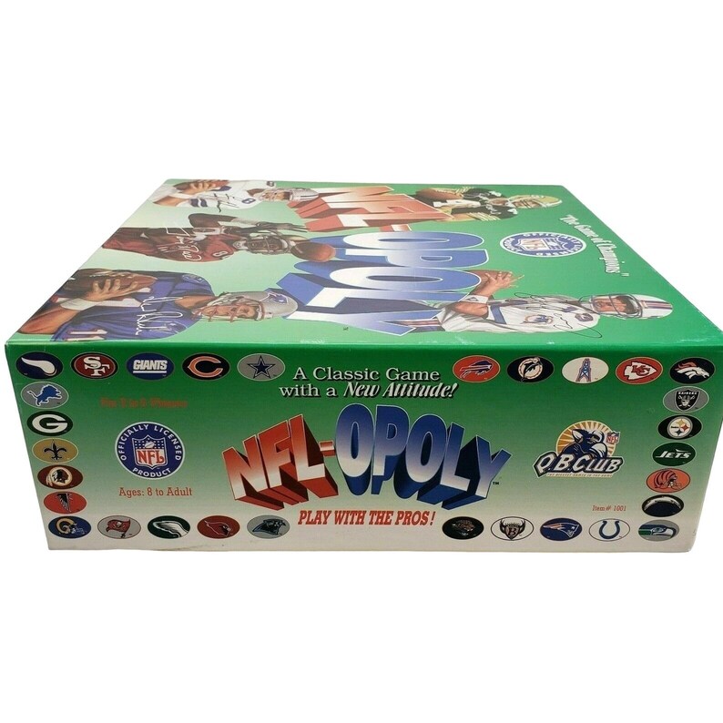 Vintage 1994 TDC Board Game NFL-OPOLY Football Team Ages 8-adult ...
