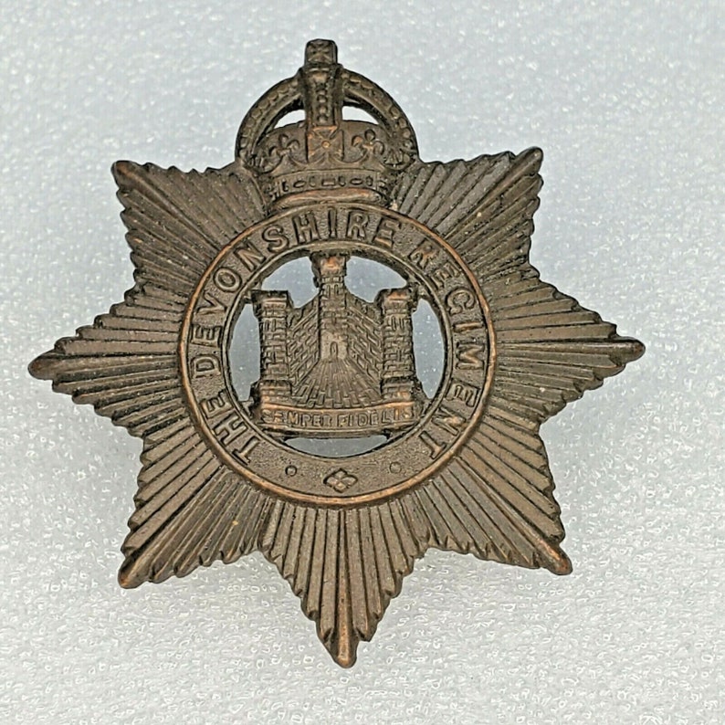 The Devonshire Regiment Cap or Arm Badge Lugs in Back-royal Crown Star ...