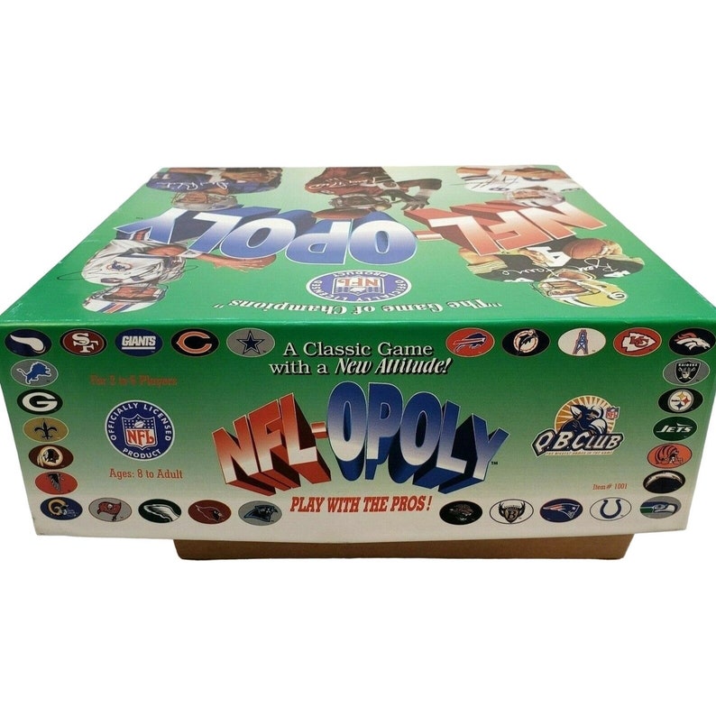 Vintage 1994 TDC Board Game NFL-OPOLY Football Team Ages 8-adult ...