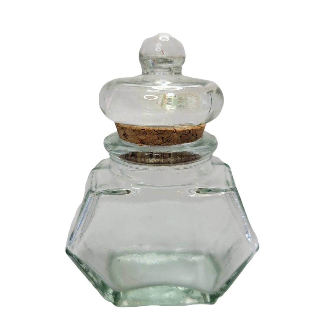 Vintage Clear Green Tint Glass Mold Bottle Ink Perfume Holder Crude W ...
