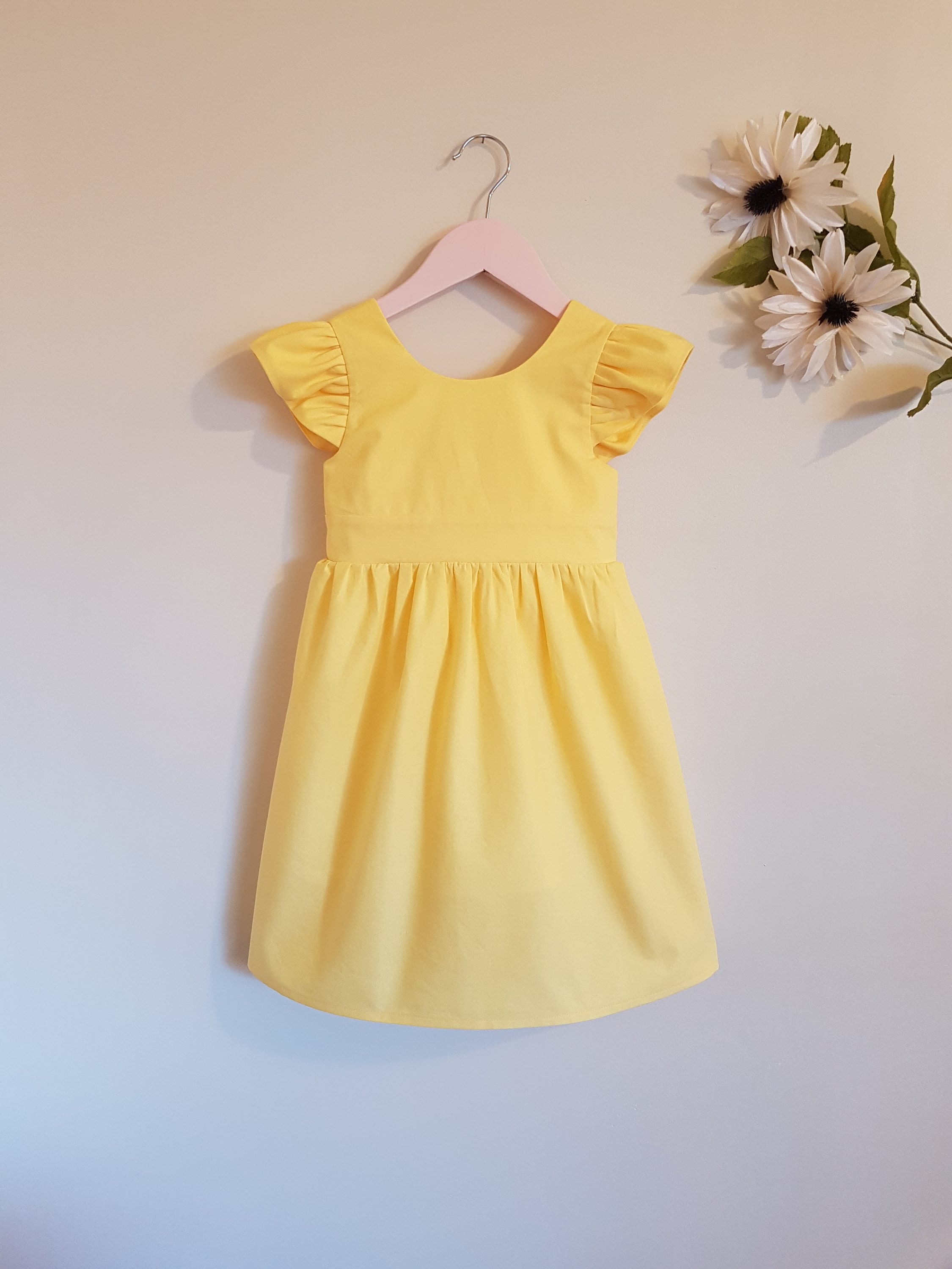 Yellow little girl party dress bow dress girl birthday | Etsy