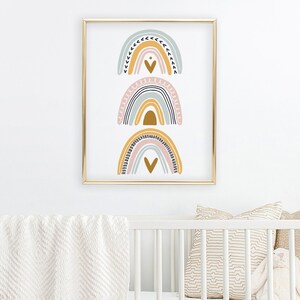 Pastel Rainbow Wall Art Boho Rainbow Printable Art Gender - Etsy