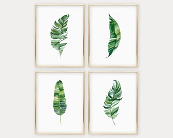 Botanical Print Set of 2 Boho Printable Wall Art Watercolor | Etsy